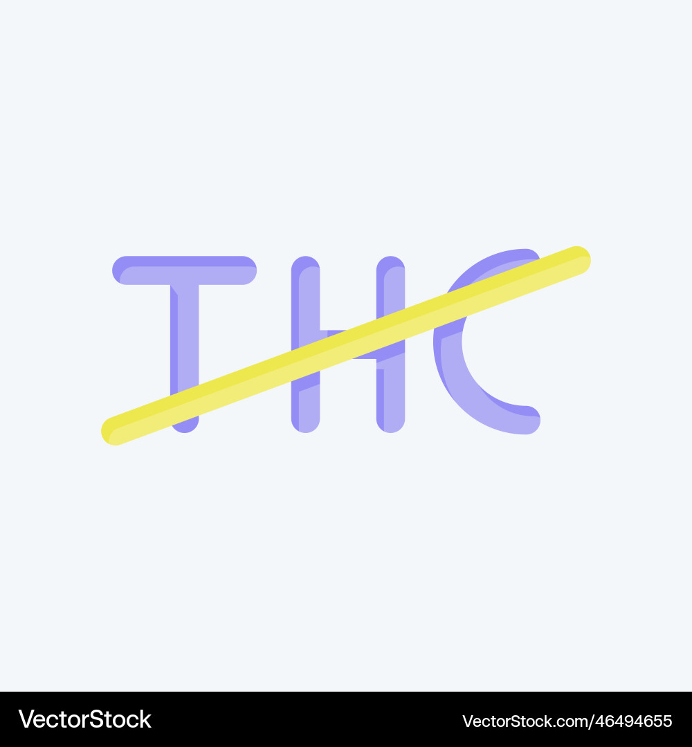 Icon zero thc related to cbd oil symbol simple Vector Image