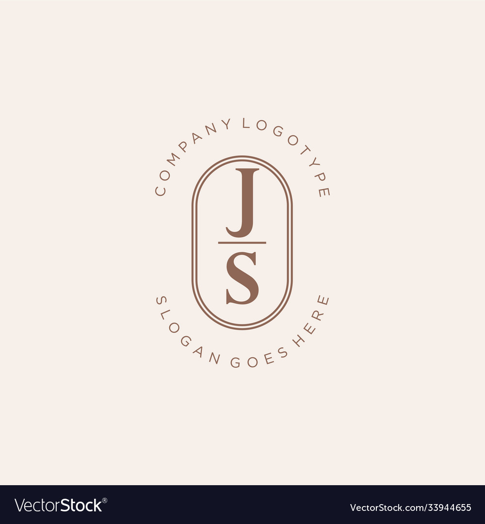 Initial js beauty monogram and elegant logo design