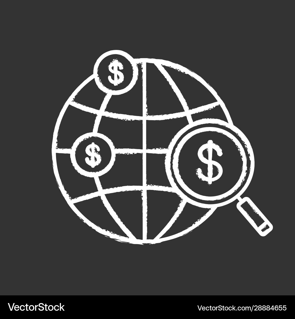 Investment research chalk icon Royalty Free Vector Image