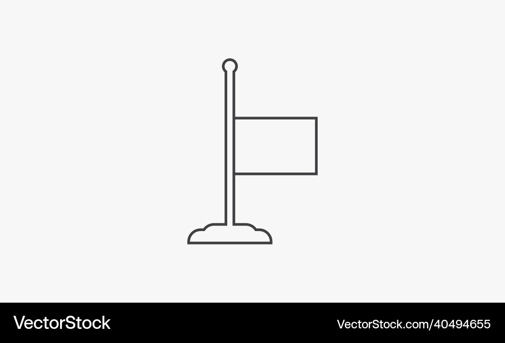 Line icon half-mast flag isolated on white Vector Image