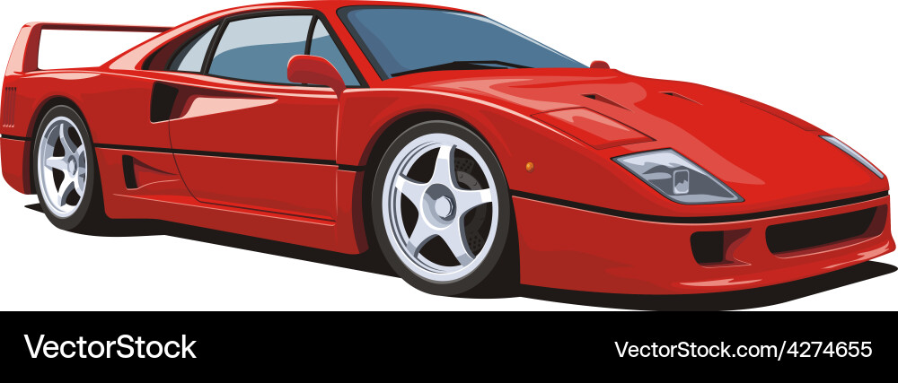 Red sports car Royalty Free Vector Image - VectorStock