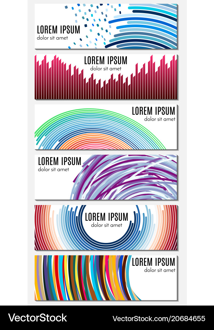 Set of six colorful abstract header banners Vector Image