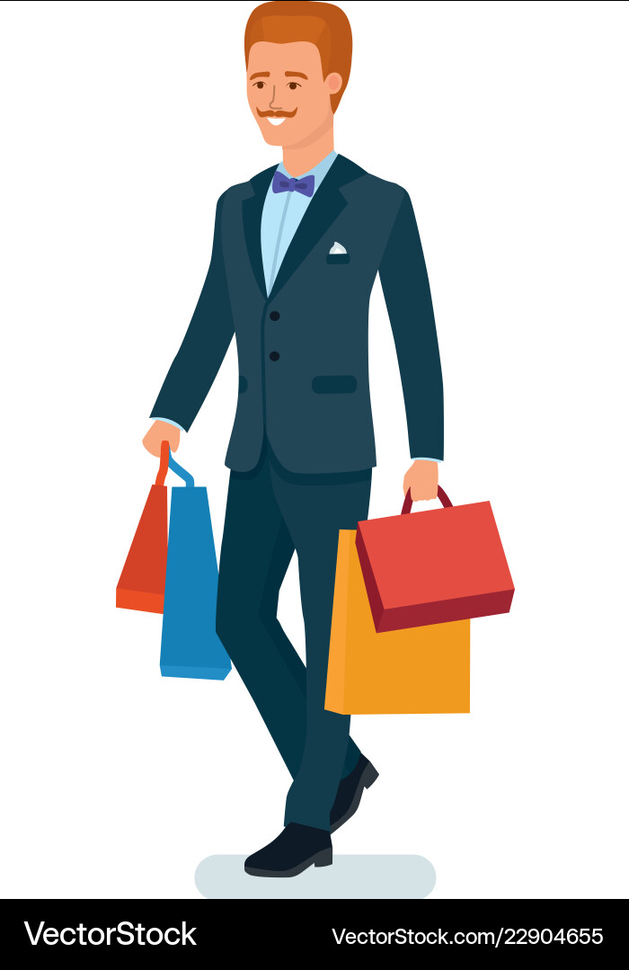 Smart graceful man cartoon character Royalty Free Vector