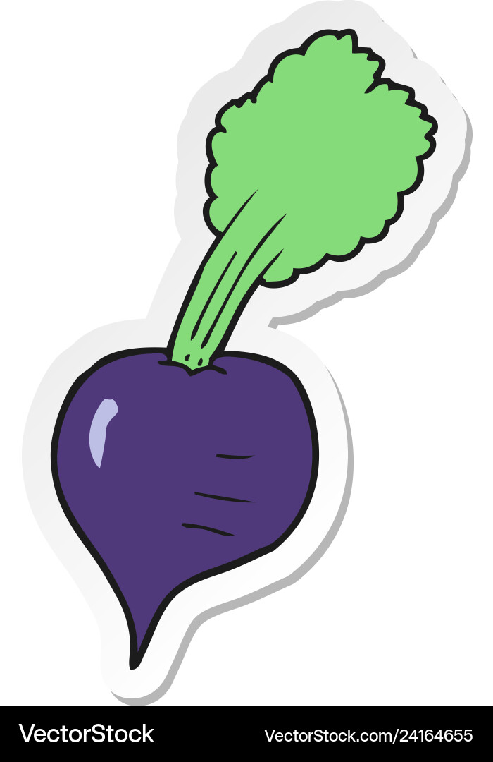 Sticker of a cartoon beetroot Royalty Free Vector Image