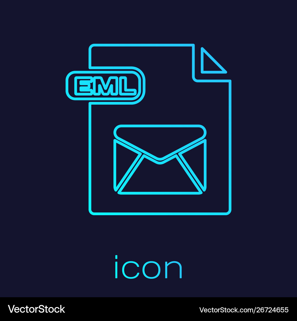 Turquoise line eml file document download eml Vector Image