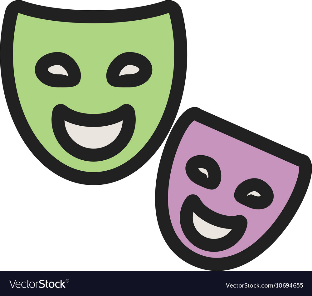 Two masks Royalty Free Vector Image - VectorStock