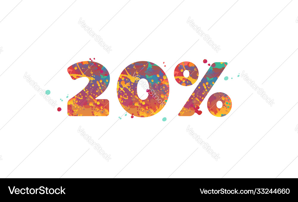 20 percent - typography inscription Royalty Free Vector