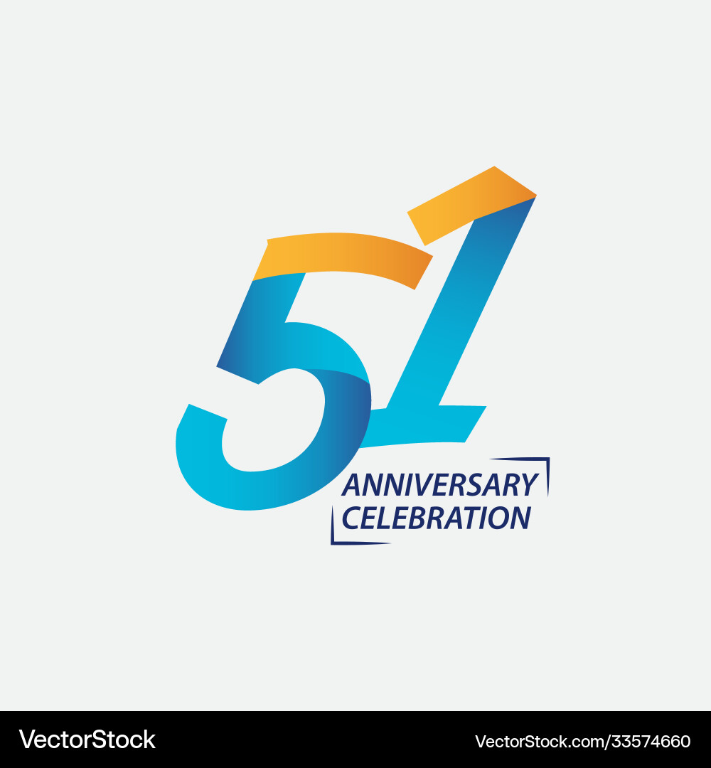 51 year anniversary celebration template design Vector Image