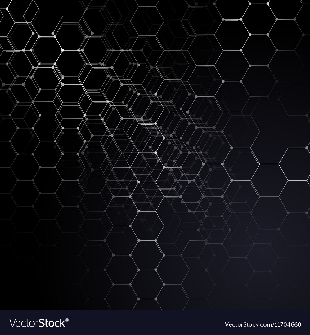 Chemistry 3d pattern hexagonal molecule structure Vector Image