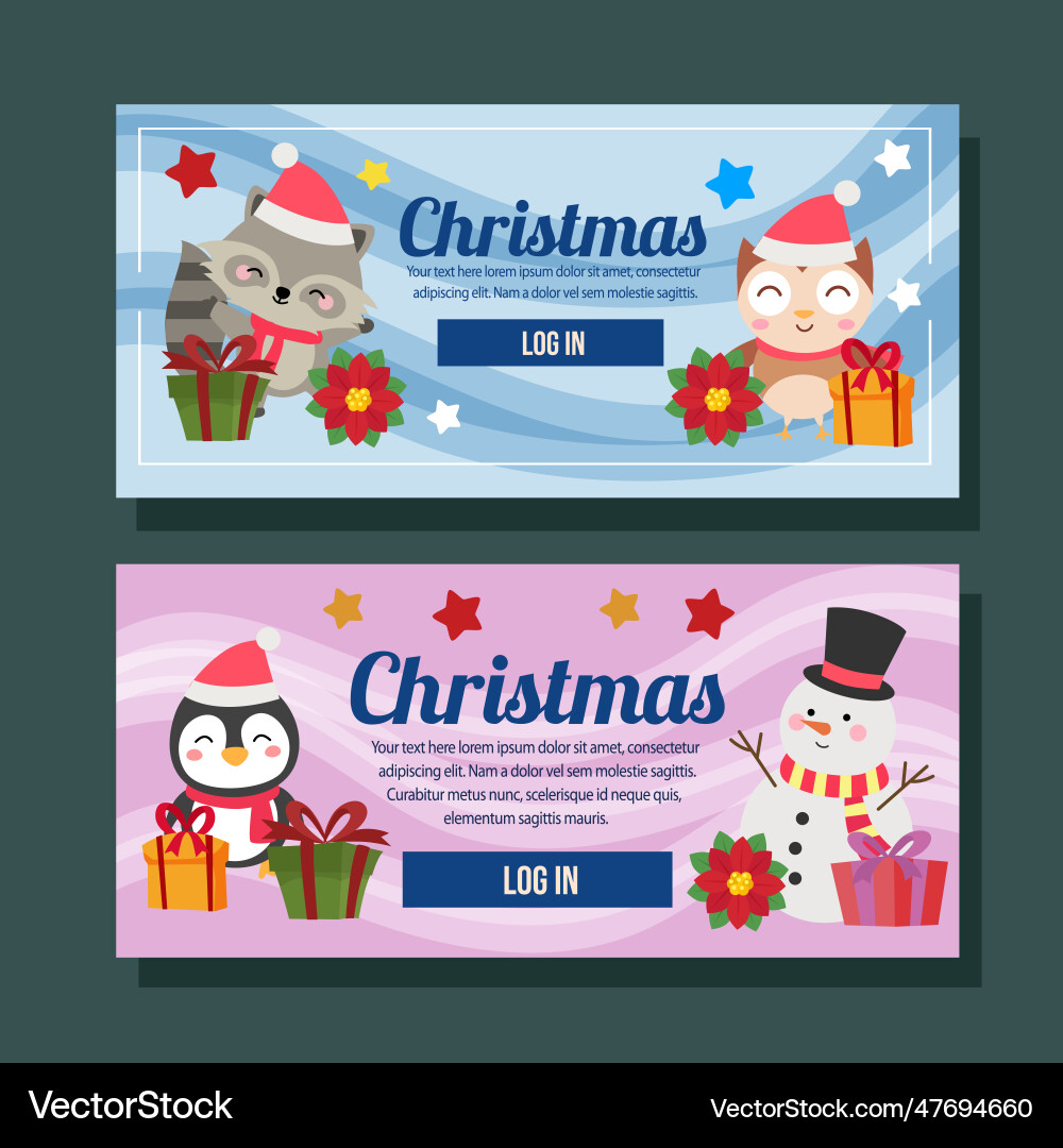 Christmas banner horizontal holiday Royalty Free Vector