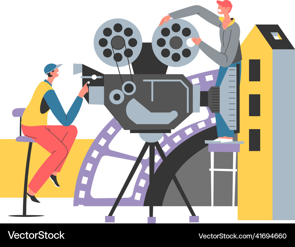 Cinematography and filmmaking in studio Royalty Free Vector