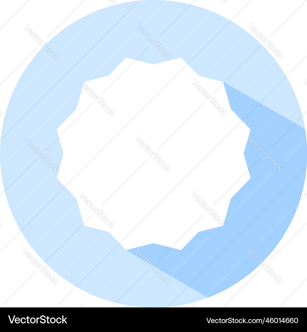 Circle icon with blue shadow fungus Royalty Free Vector