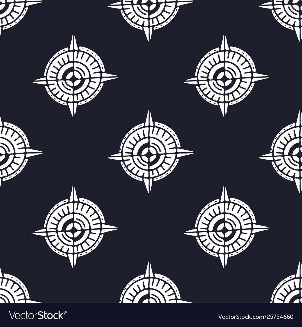 Compass seamless pattern minimalistic textile Vector Image