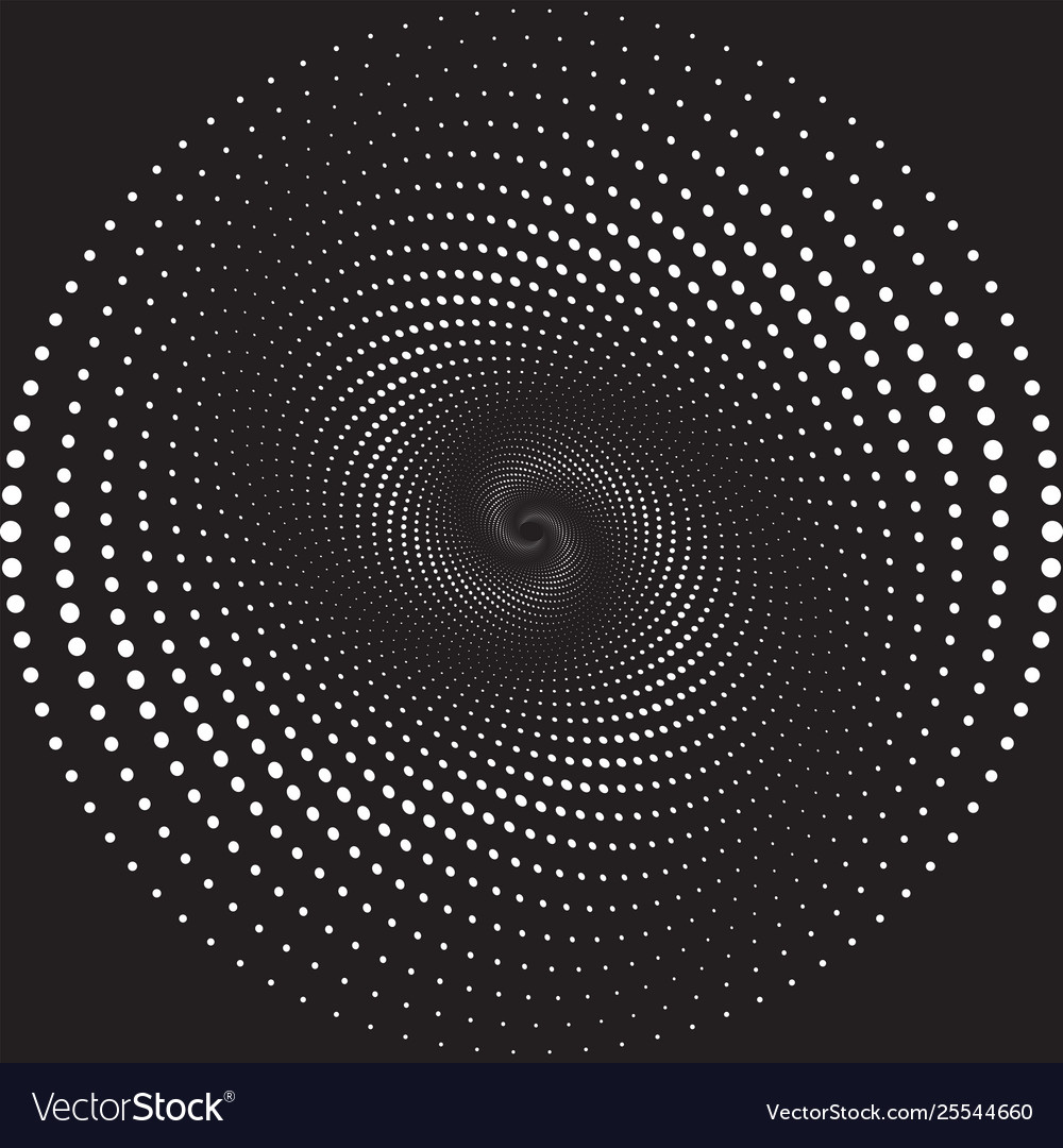 Dotted halftone spiral pattern or texture Vector Image