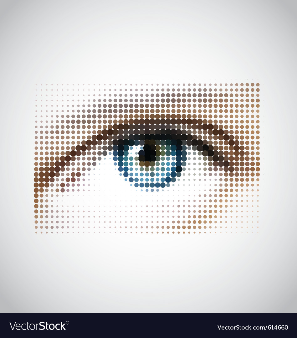 Human eye halftone pattern Royalty Free Vector Image
