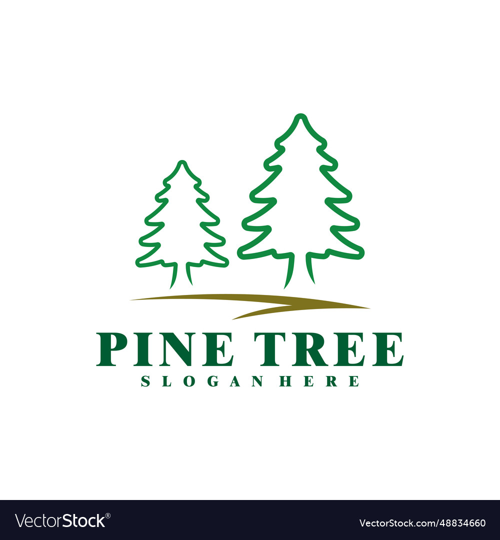 Pine tree logo design creative Royalty Free Vector Image