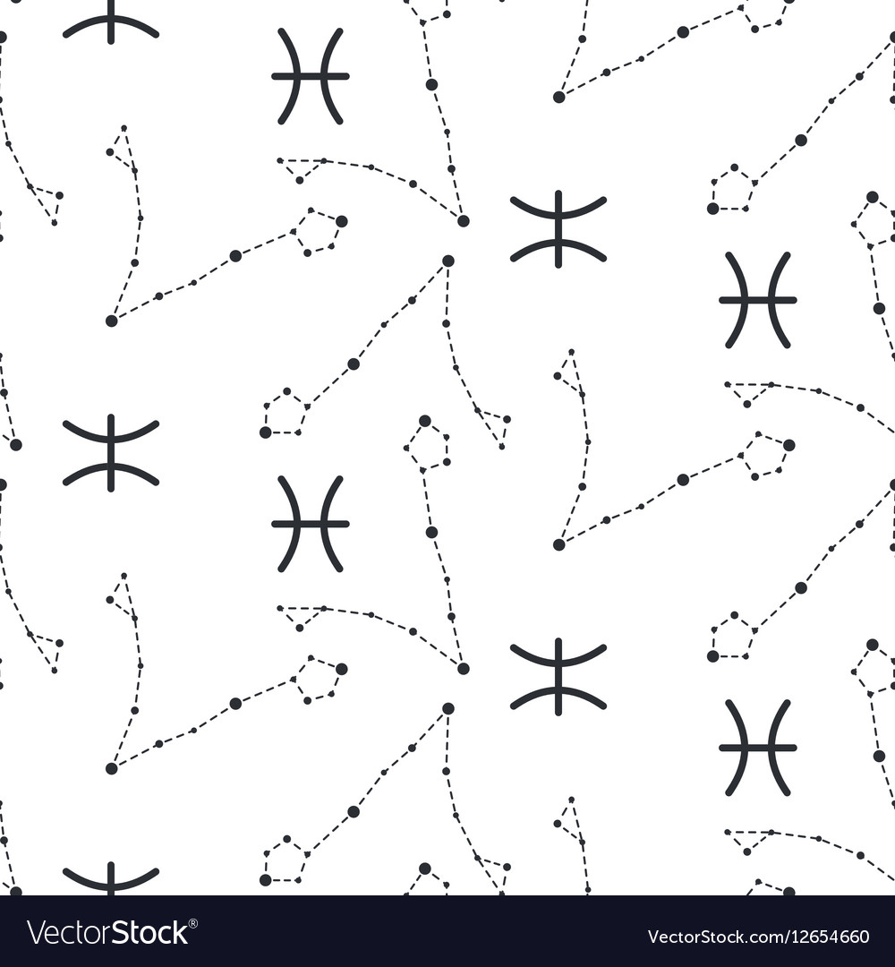 Pisces constellation seamless pattern Royalty Free Vector