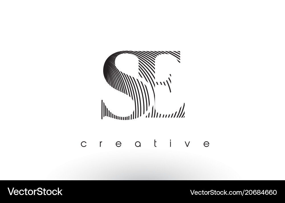 Se logo design with multiple lines and black and Vector Image