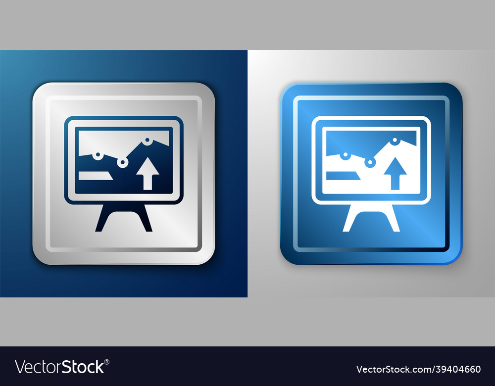 White computer monitor with graph chart icon Vector Image