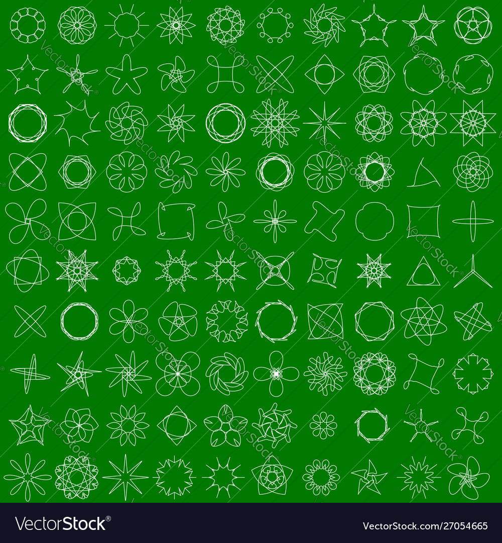 Circular geometric design elements with editable Vector Image
