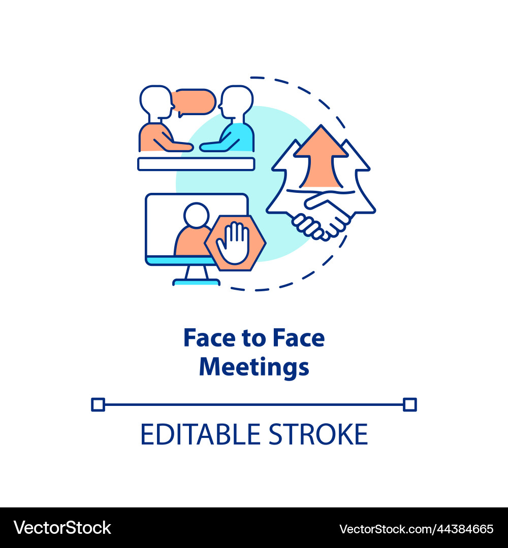 Face to meetings concept icon Royalty Free Vector Image