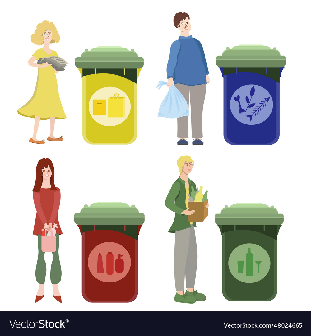 Garbage separationset Royalty Free Vector Image