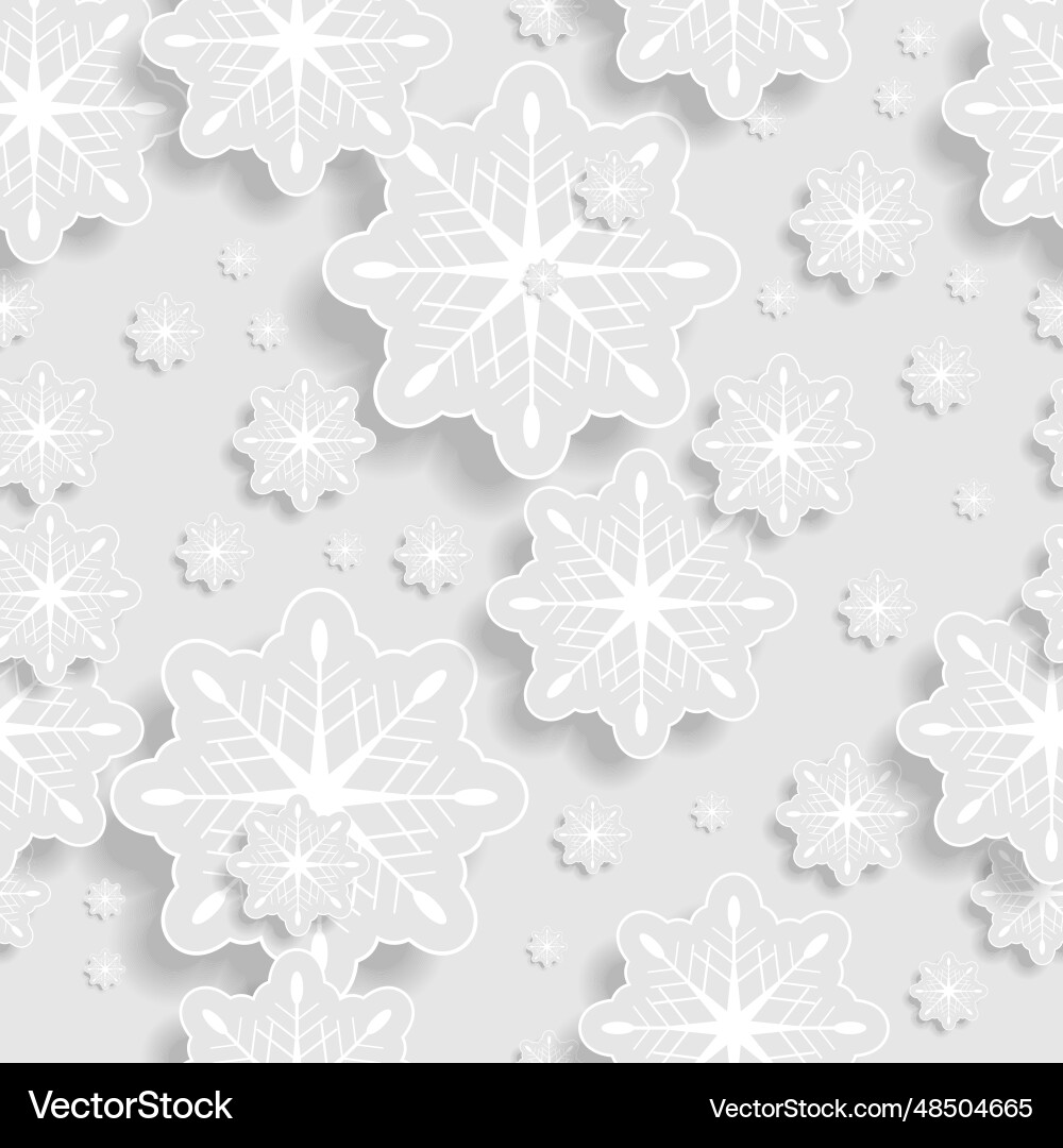 Grey and white abstract paper snowflakes Vector Image