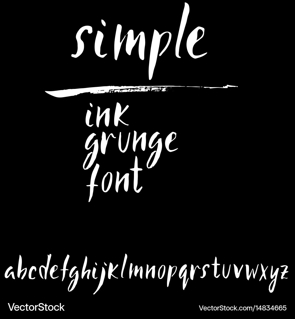 Hand drawn dry brush font modern lettering Vector Image