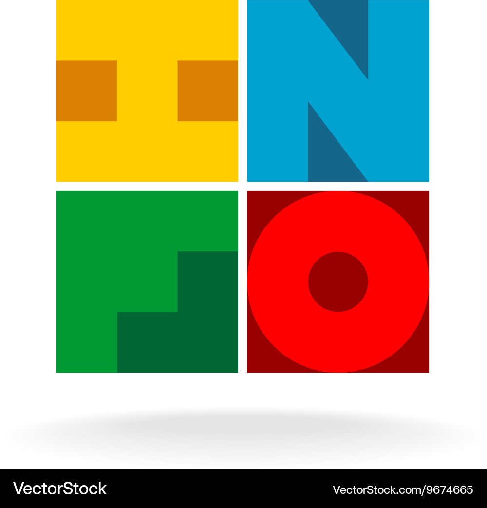 Info title logo colorful letters in a squares Vector Image