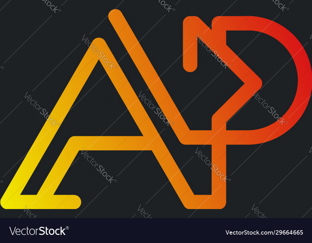 Initial ap logo monogram design template simple Vector Image