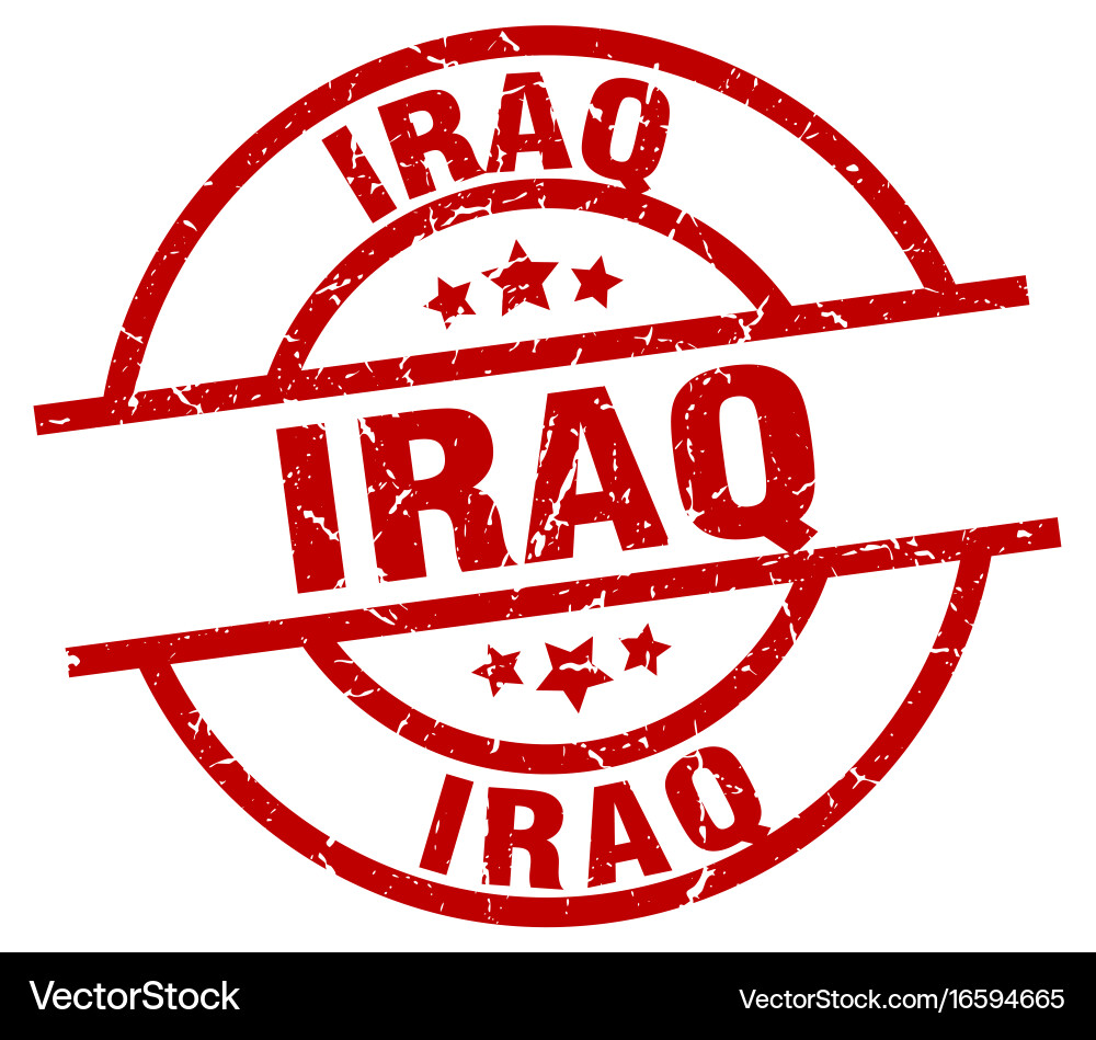 Iraq red round grunge stamp Royalty Free Vector Image