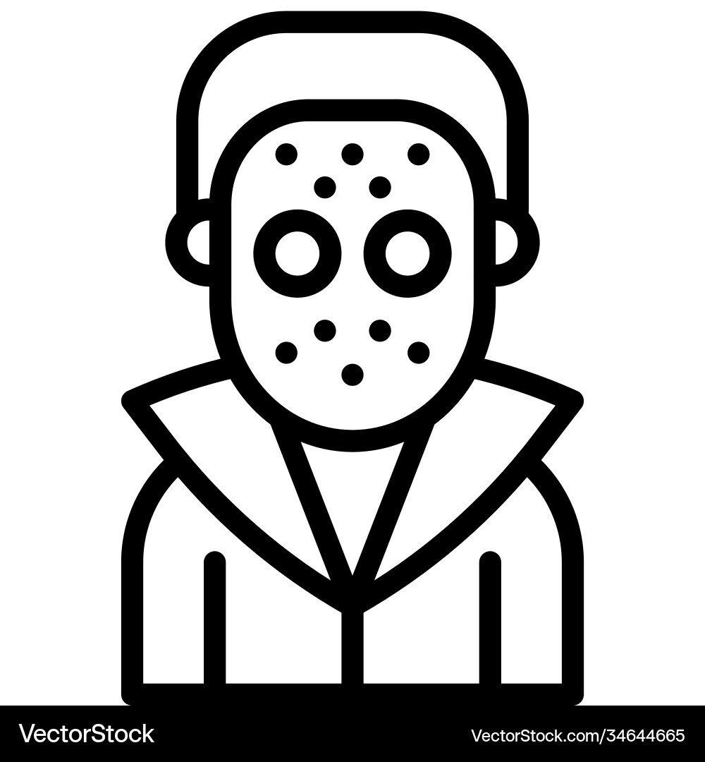 Masked murderer costume icon halloween Royalty Free Vector