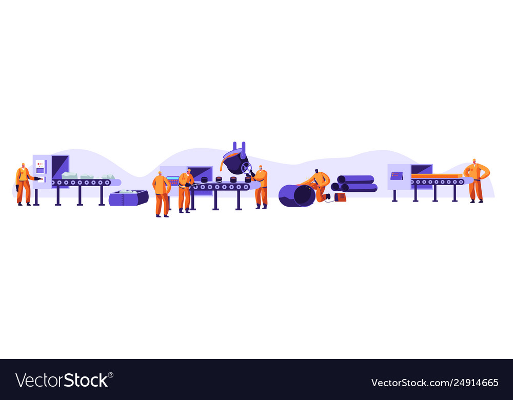 Metallurgy industry set resource mining smelting Vector Image Metallurgy industry set resource mining smelting Vector Image