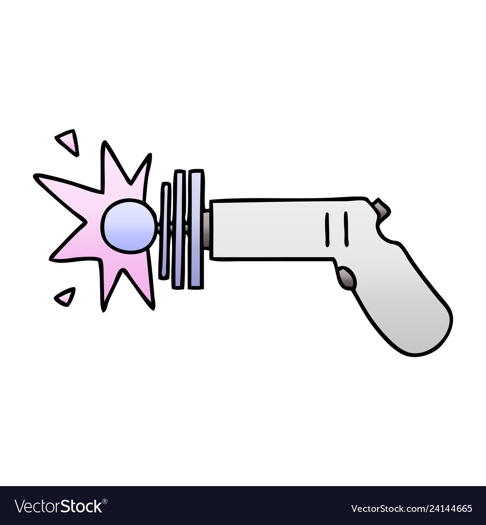 Quirky gradient shaded cartoon ray gun Royalty Free Vector Quirky gradient shaded cartoon ray gun Royalty Free Vector