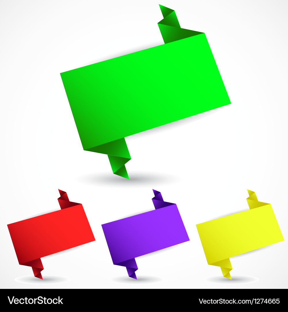 Set of origami speech bubble Royalty Free Vector Image