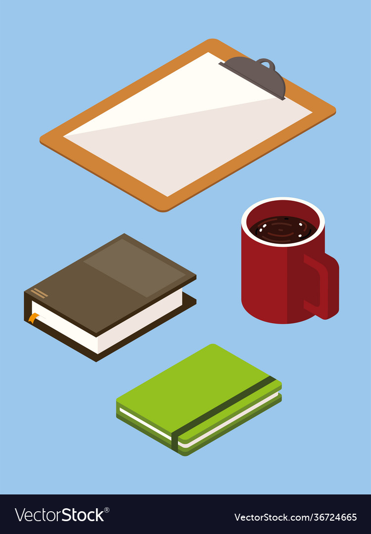 Set work office Royalty Free Vector Image - VectorStock