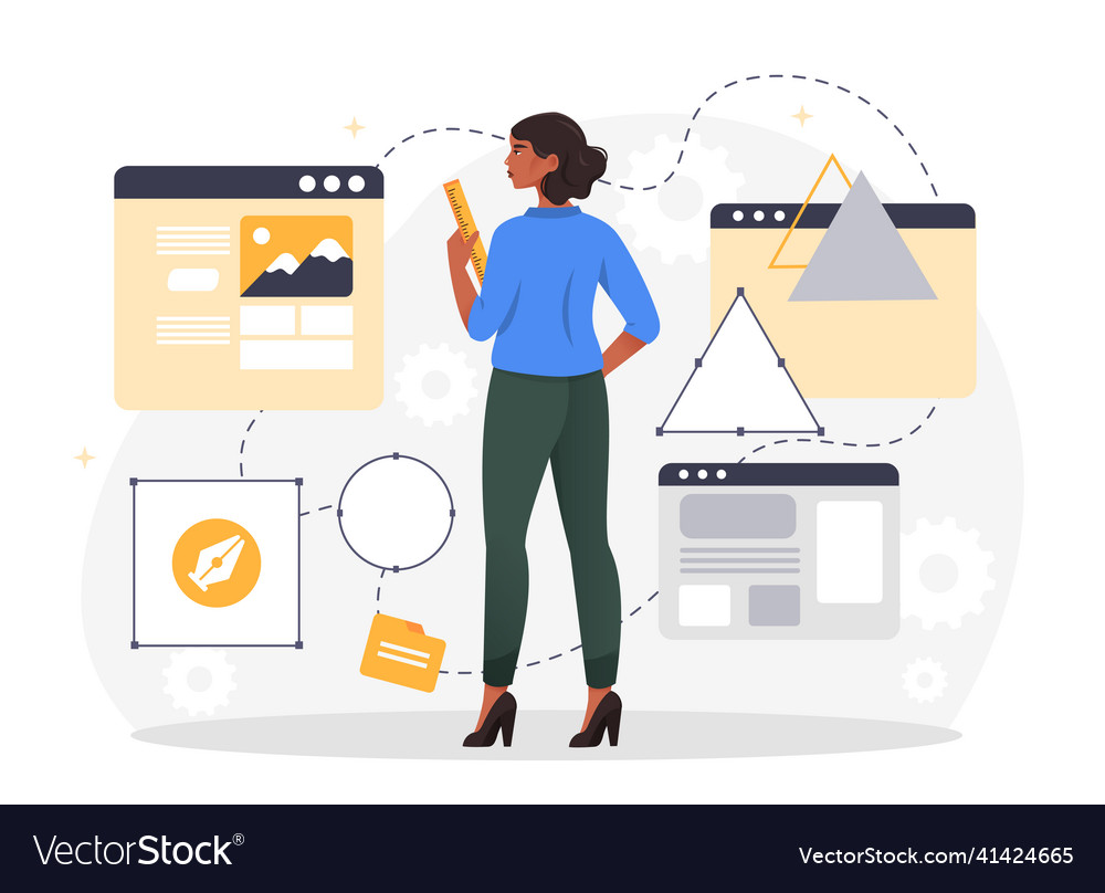 Ui Ux Design Abstract Concept Royalty Free Vector Image