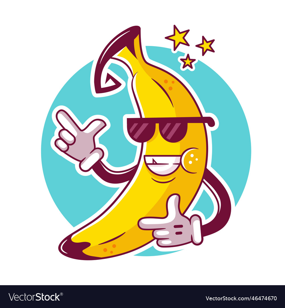 Banana cartoon character Royalty Free Vector Image