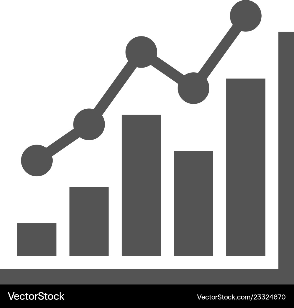 Bar chart graphic icon design template Royalty Free Vector