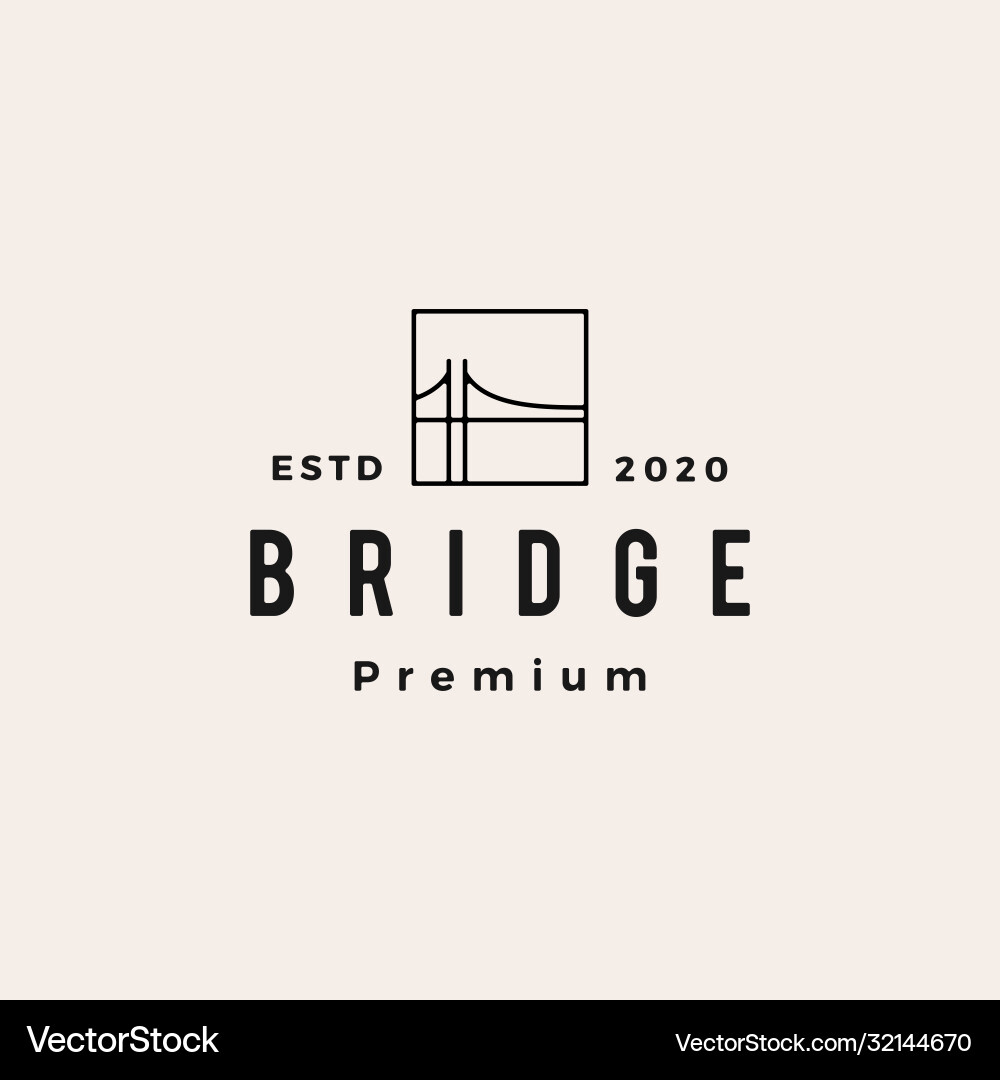 Bridge hipster vintage logo icon Royalty Free Vector Image