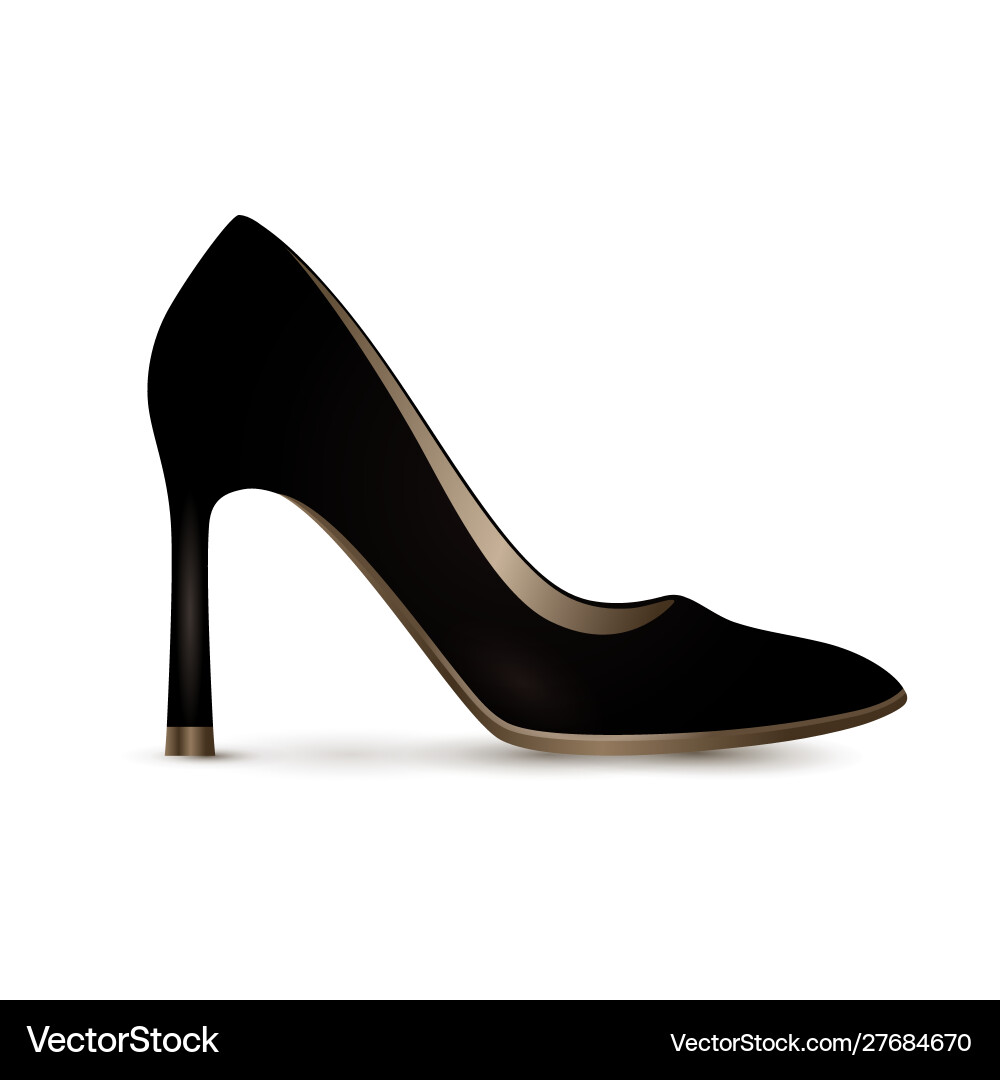 Elegant black high heel shoe Royalty Free Vector Image