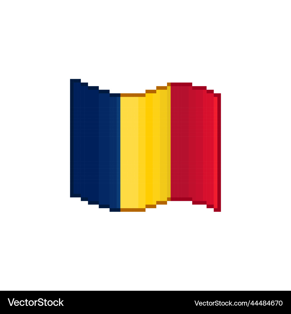 Flowing flag of chad Royalty Free Vector Image