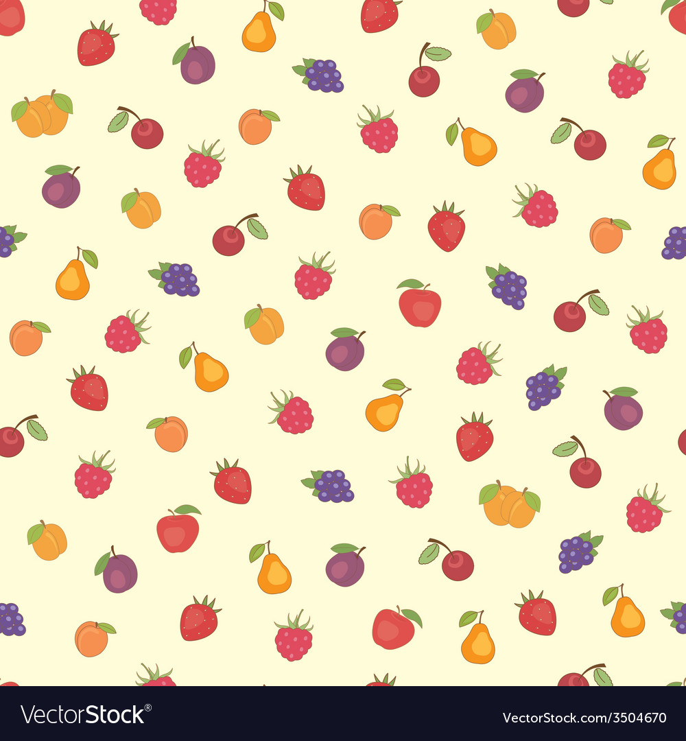 Fruit seamless pattern Royalty Free Vector Image