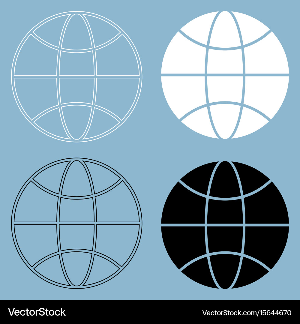 Globe the black and white color icon Royalty Free Vector