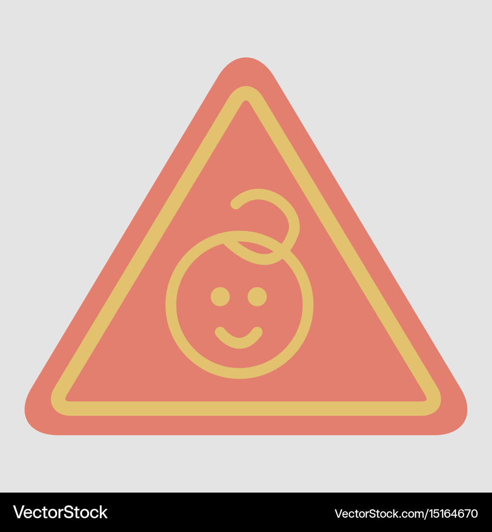 Kids warning road sign Royalty Free Vector Image
