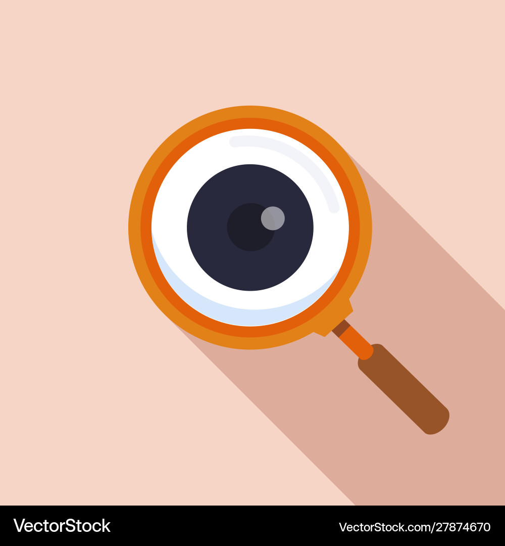 Magnifier with eye outline icon Royalty Free Vector Image