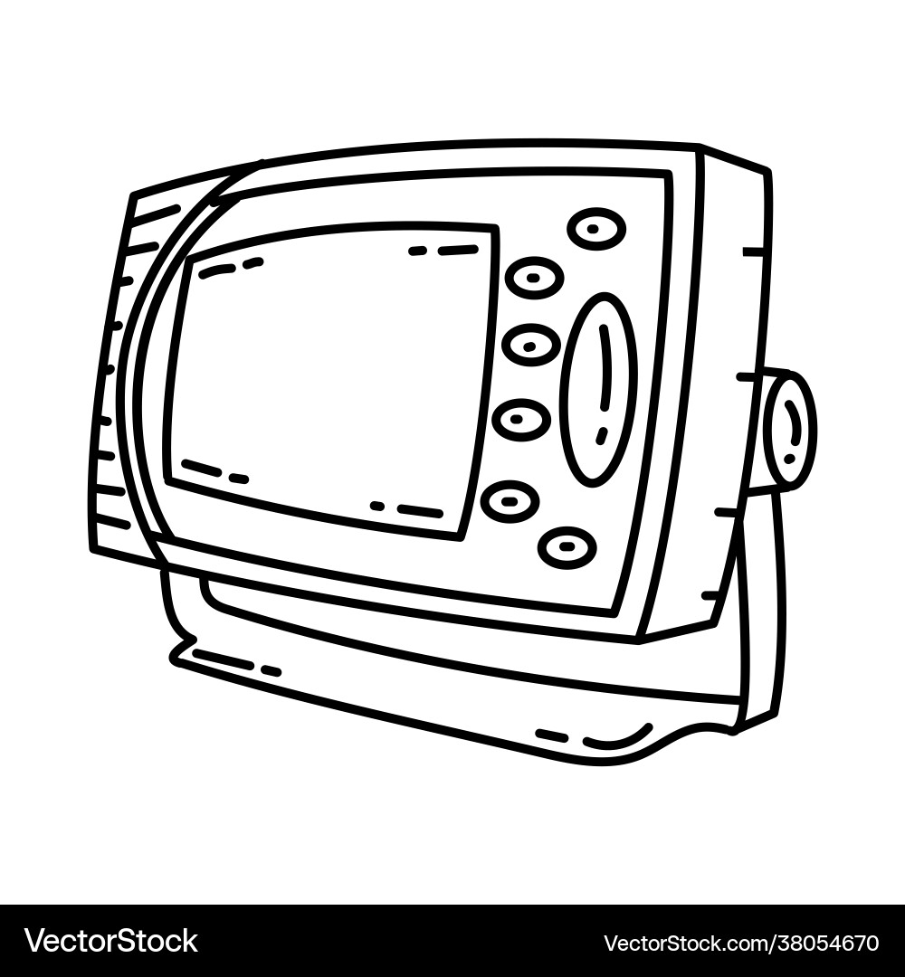 Navigation telex icon doodle hand drawn Royalty Free Vector