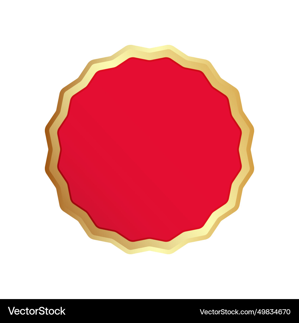Red and gold badge 3 d Royalty Free Vector Image