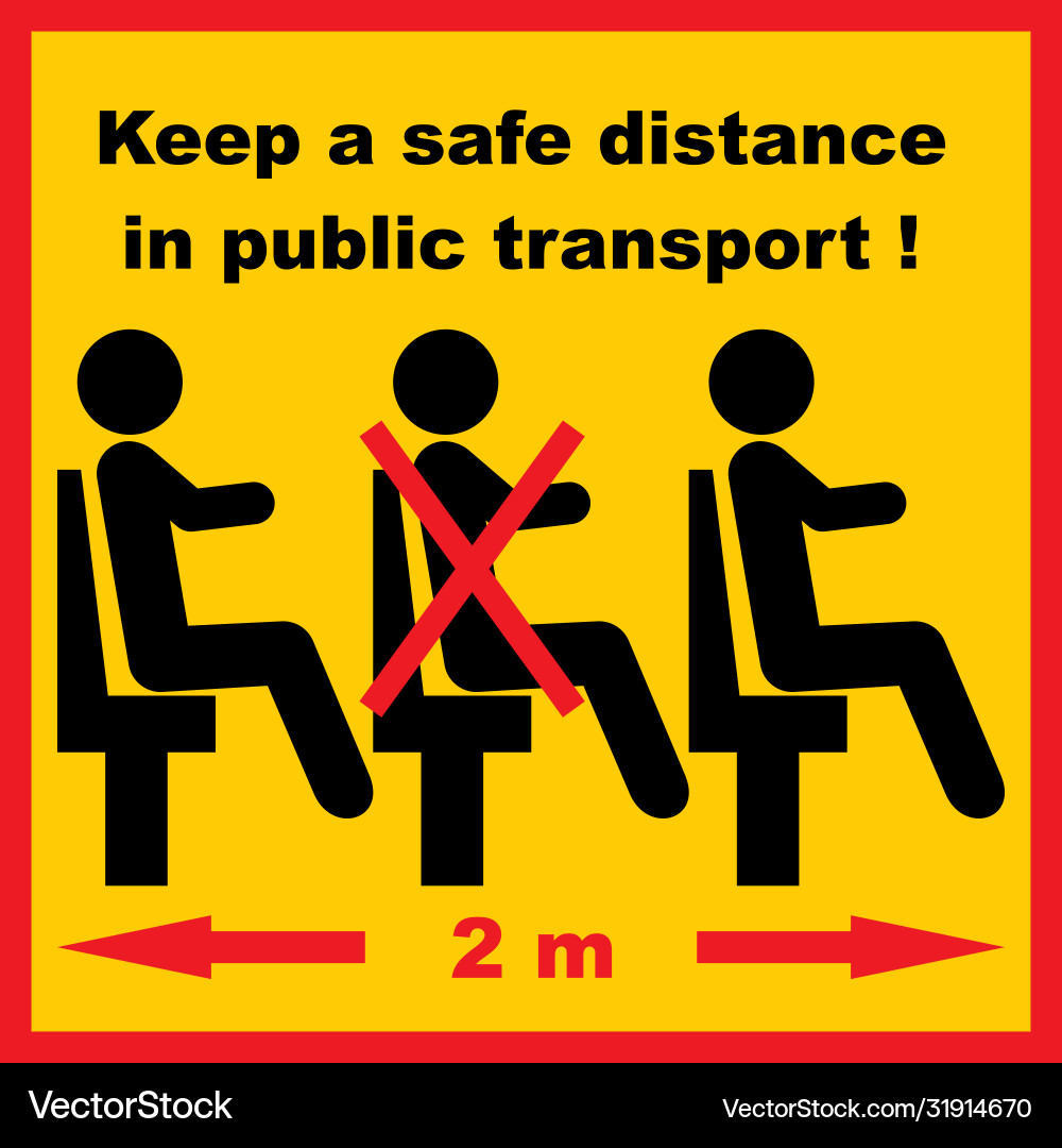 Safe distance at public transport eps Royalty Free Vector