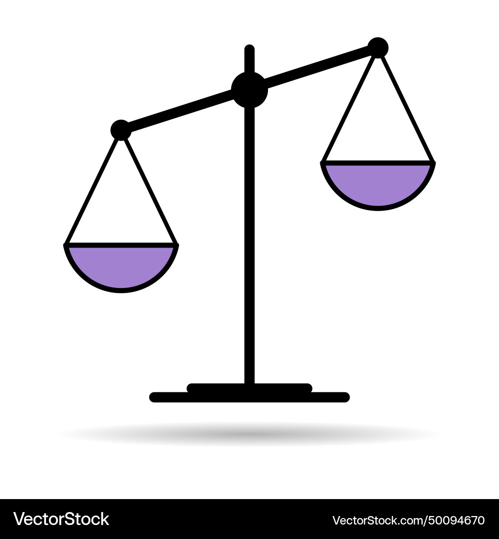 Scale equal shadow icon lawyer crime web sign Vector Image